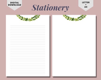 Simple Printable Stationery/writing Paper/digital | Etsy