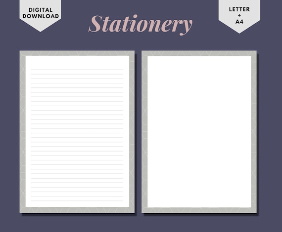 Simple Printable Stationery/writing Paper/digital | Etsy