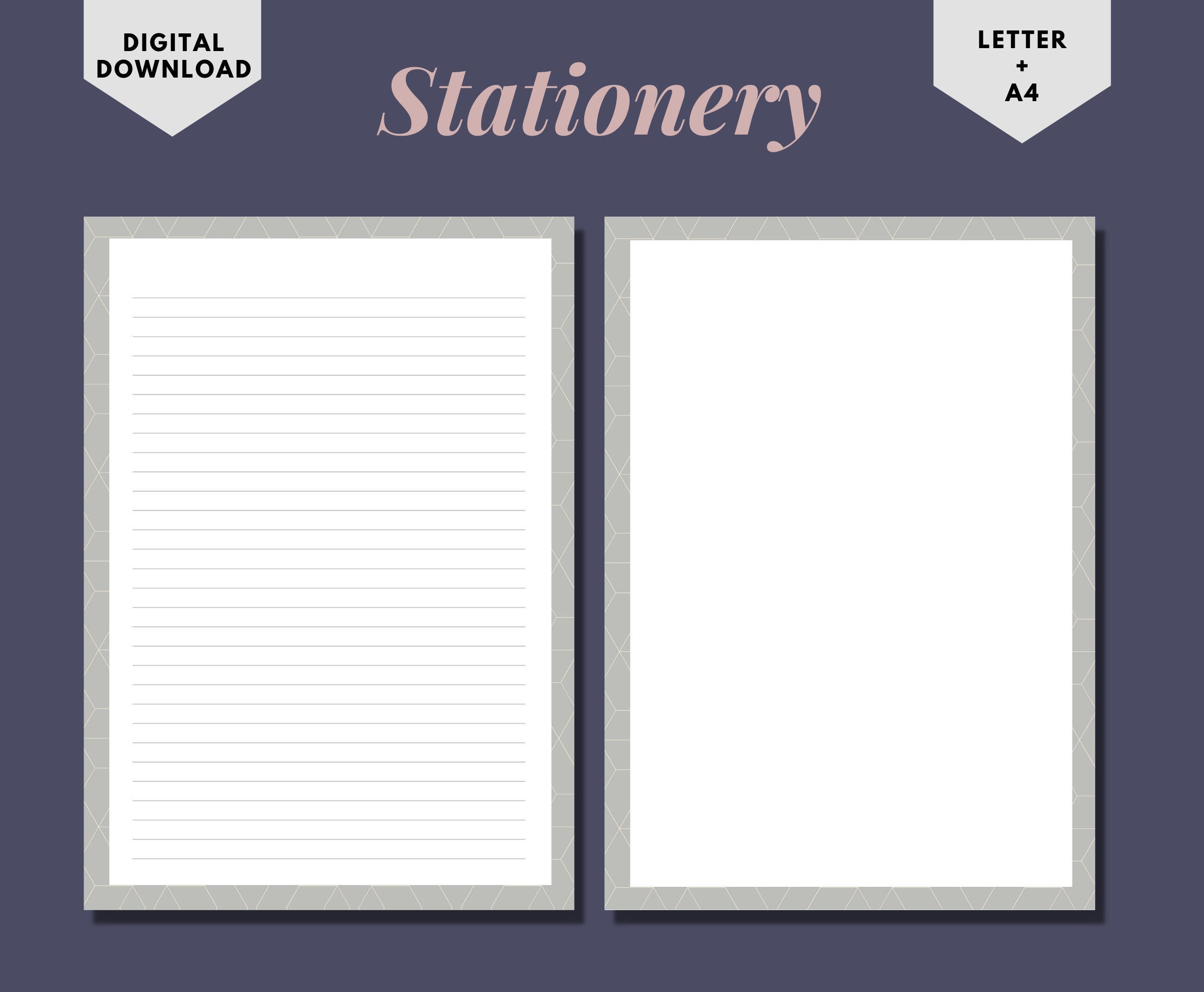 Simple Printable Stationery/writing Paper/digital - Etsy