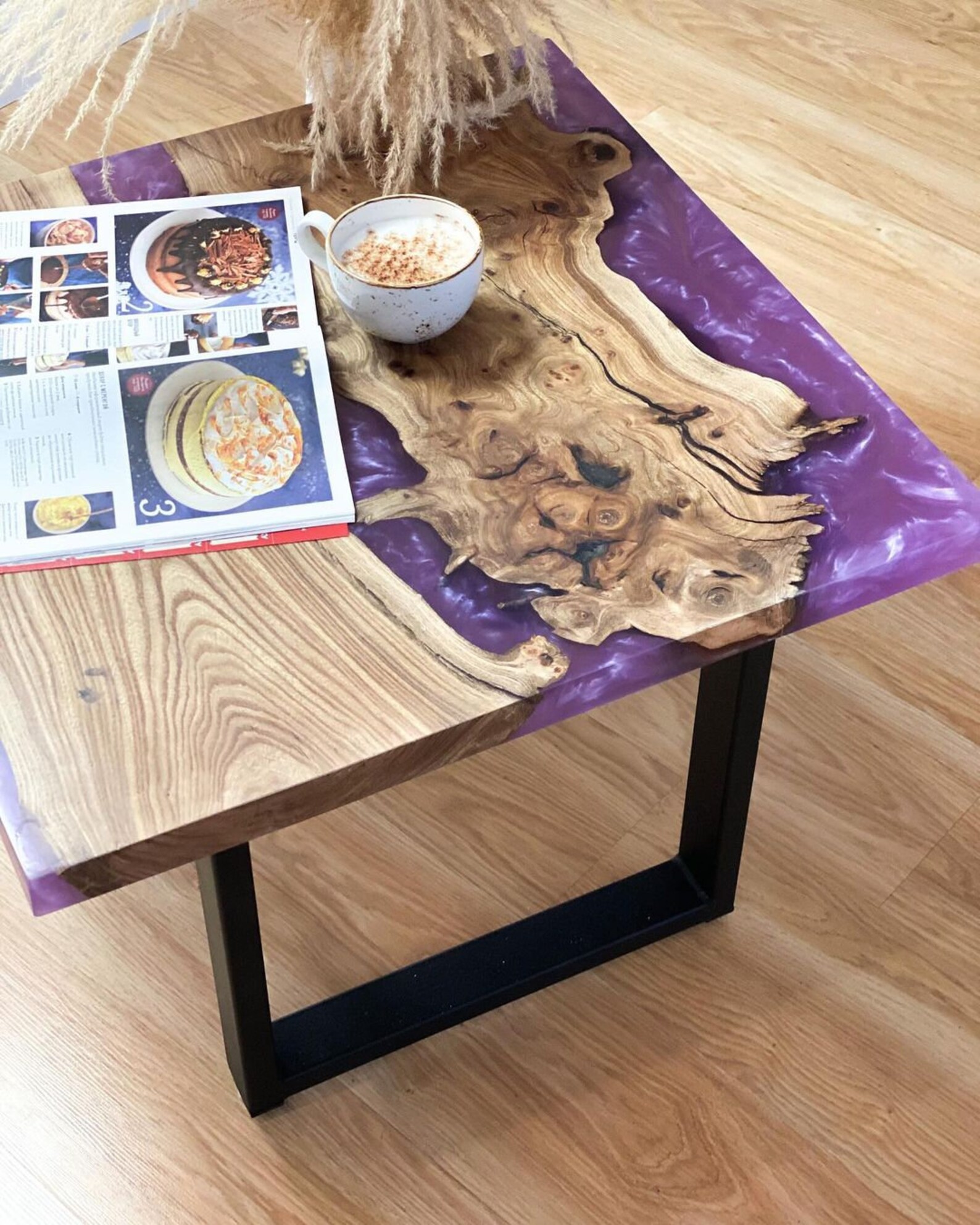 Purple Epoxy Resin Table River Table Ocean Table Live | Etsy