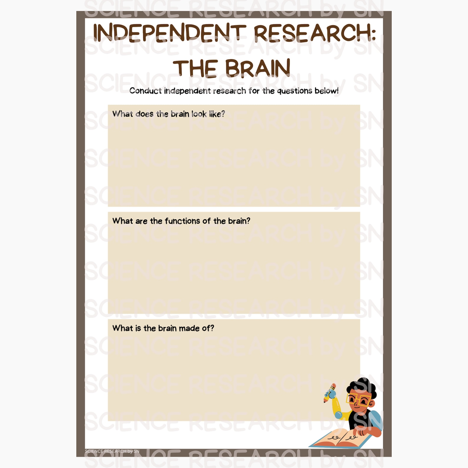 KS2/KS3 the Brain Printable/digital Science Activity Pack. - Etsy