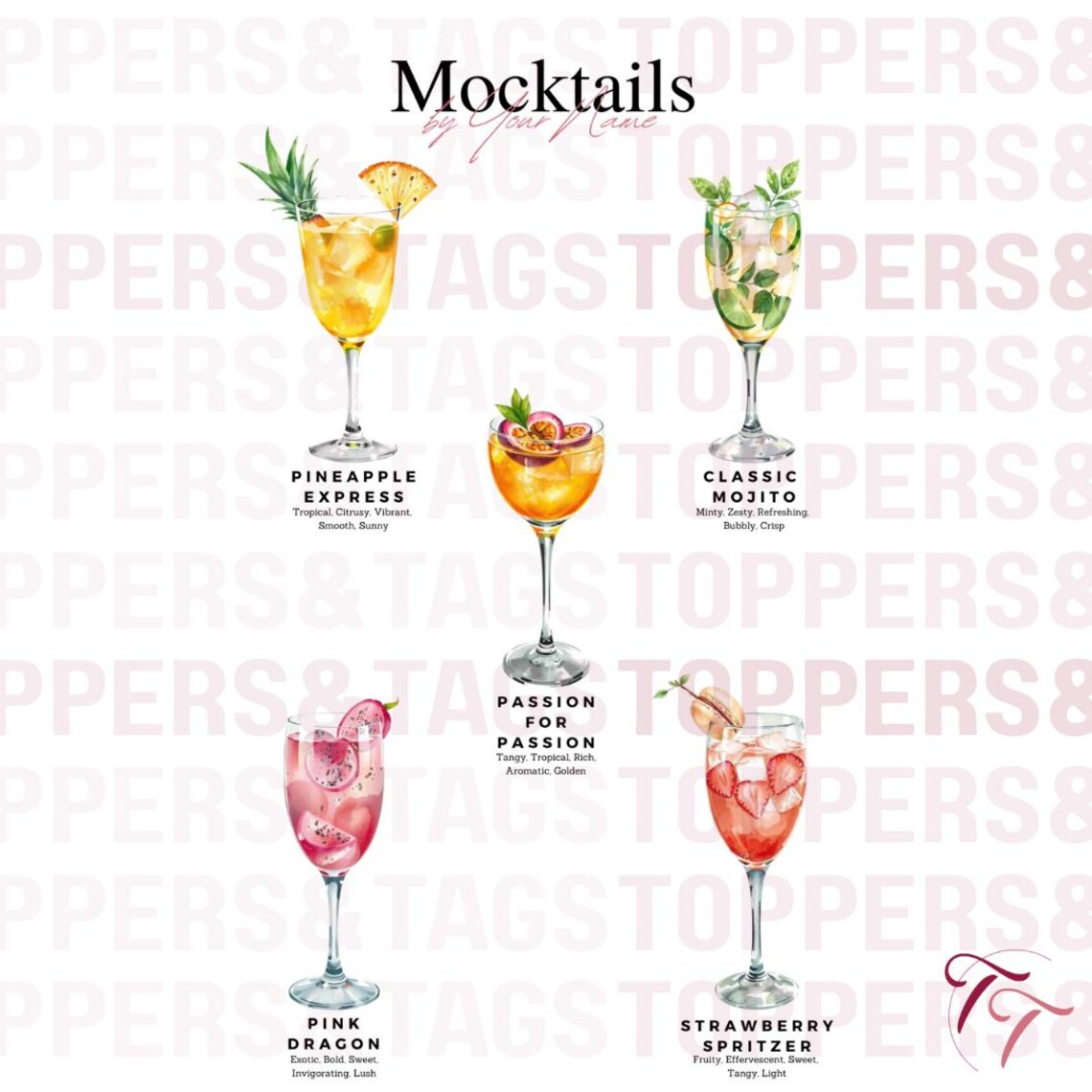 Luxe Cocktail/mocktail Drinks Menu Set – Editable Menu Design | Instant ...