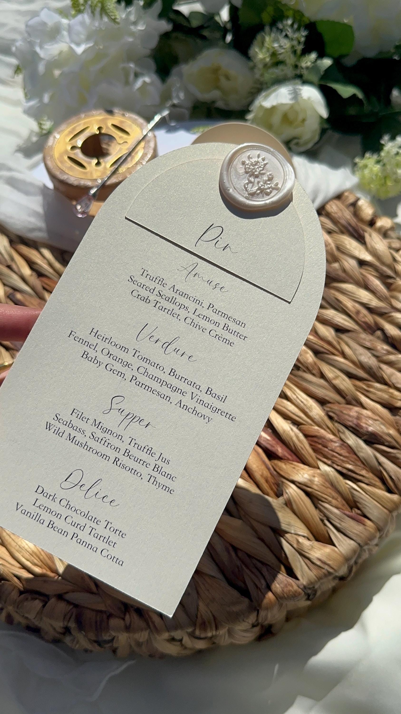 Luxe Arch Menu Set – Editable Arch Menu With Arch Place-card Design ...