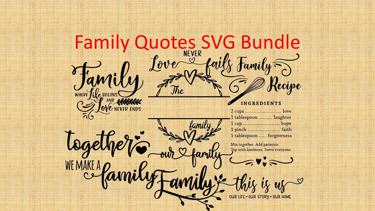 Family Quotes SVG/ Family Quotes Bundle SVG/ 8 Family Quotes - Etsy