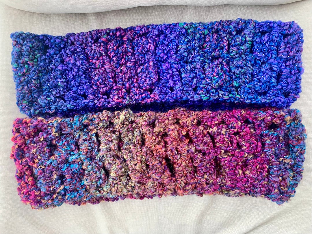 Sparkly Crochet Scarf, Handmade multi-colored - Etsy