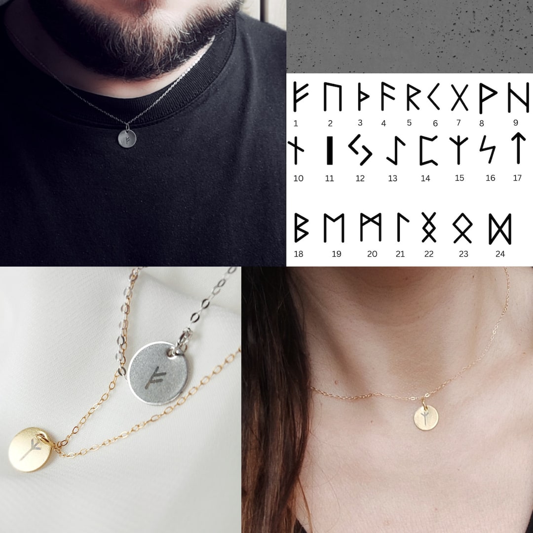 Personalized Rune Necklace, Platelet Necklace With Rune for Men and ...