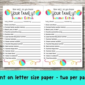 How Well Do You Know Your Family Printable - Etsy