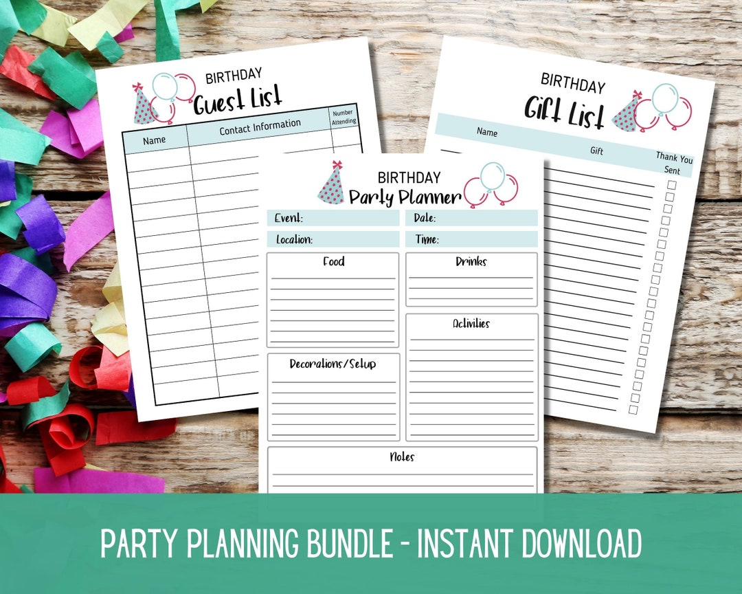 Birthday Party Planning Bundle - Etsy