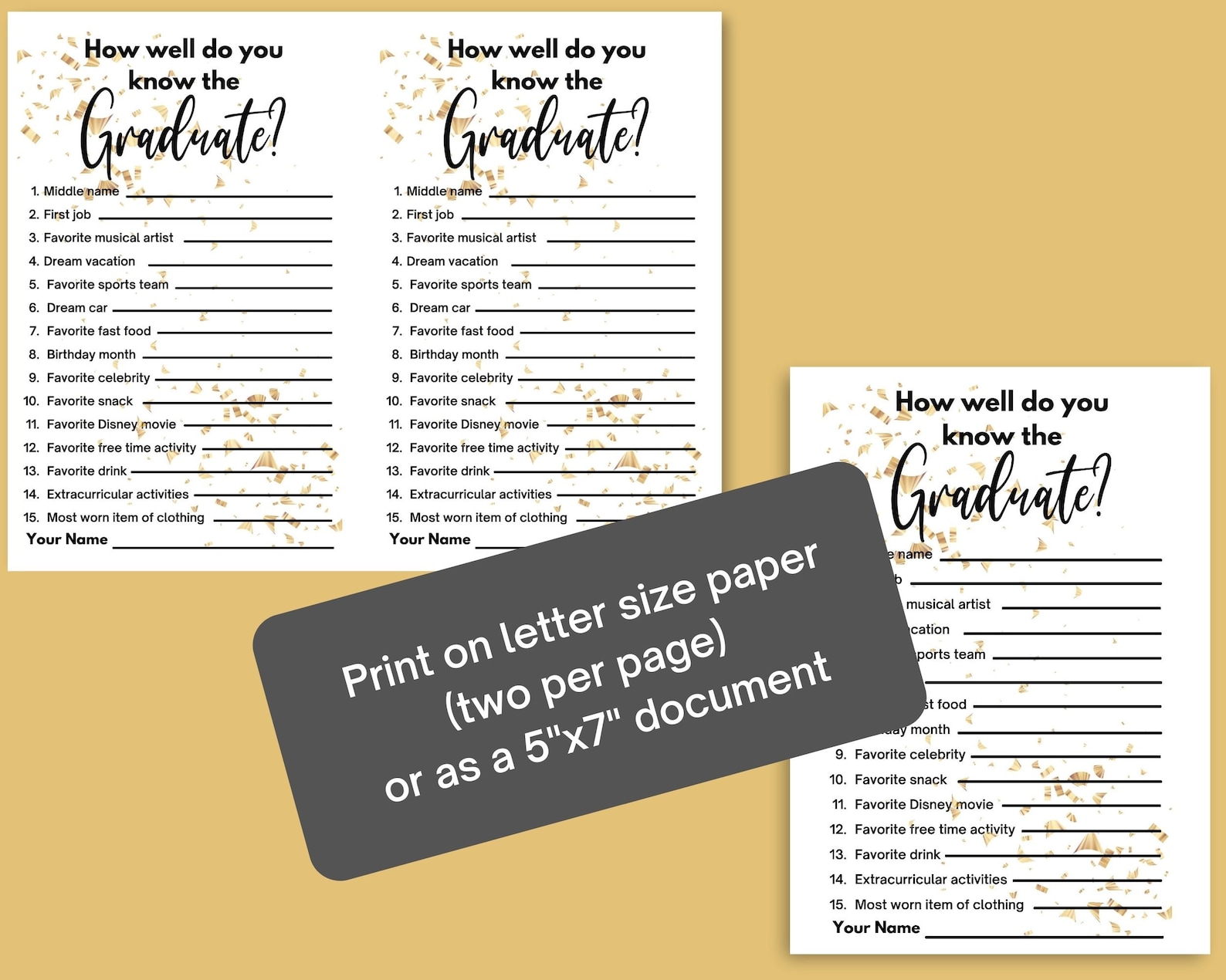 How Well Do You Know the Graduate Printable, Graduation Party Game - Etsy