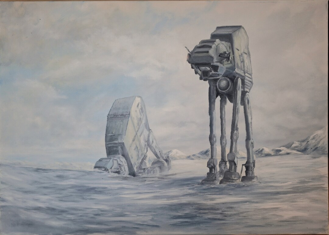 Original Oil Painting | Hoth Walker | Size 20"/28" (50x70cm) Canvas - Etsy