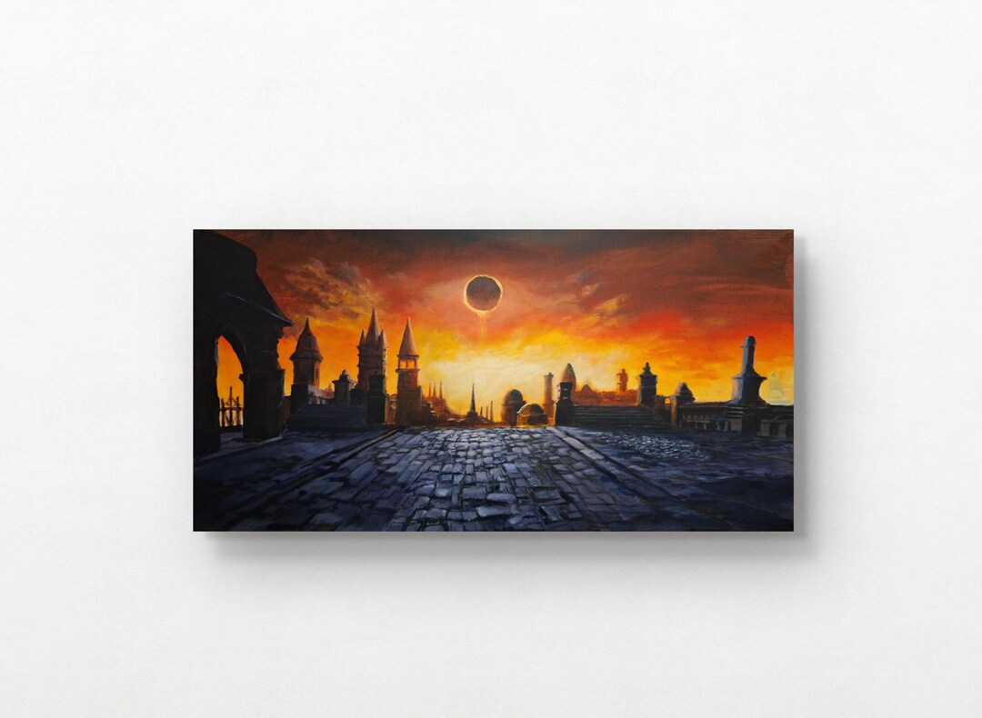 Dark Souls Art | Lothric Eclipse | Canvas Print | Size 16"/30" (40x75cm ...