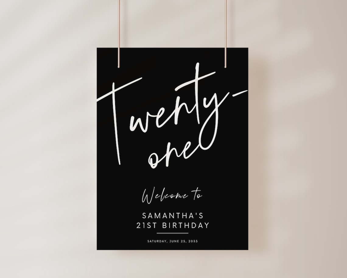 21st Birthday Party Welcome Sign Decorations Party Decor - Etsy