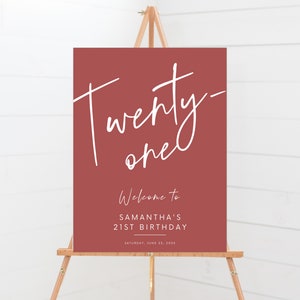 21st Birthday Party Welcome Sign, Decorations, Party Decor, Modern ...