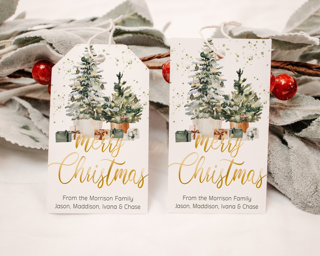 Editable Holiday Gift Tags Christmas Favor Tags Merry Christmas Holiday ...