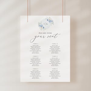 Wedding Seating Chart Template, 6 Tables Printable Seating Plan, Sweet ...