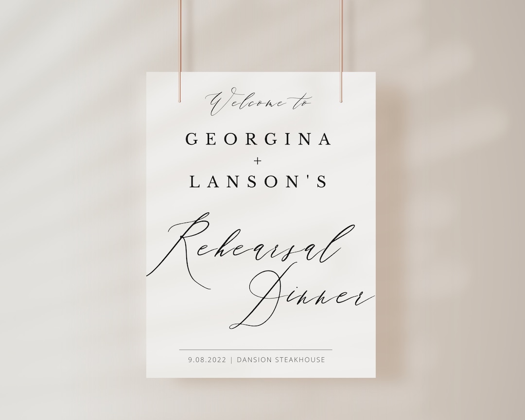 Rehearsal Dinner Sign, Decorations, Modern Rehearsal Welcome Sign ...