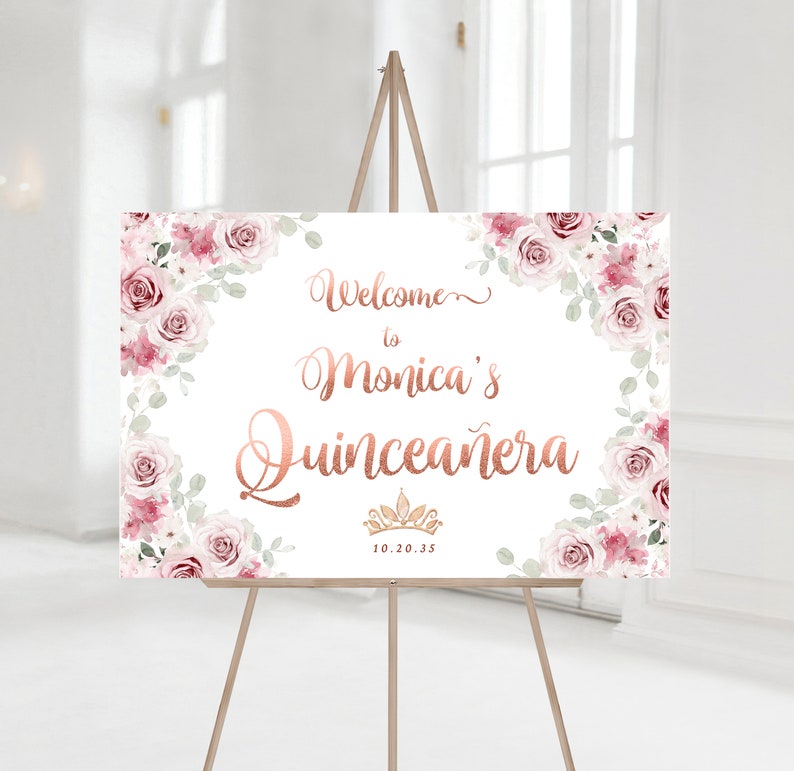 Quinceañera Welcome Sign15th Birthday Sign Quinceanera - Etsy