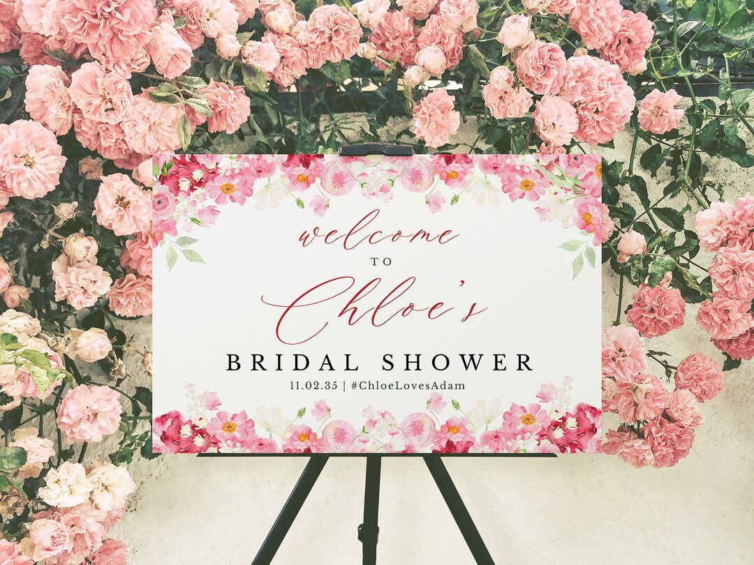 Bridal Shower Decoration Blush Welcome Sign TEMPLATE | Bridal Shower ...