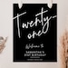 21st Birthday Party Welcome Sign, Decorations, Party Decor, Black ...