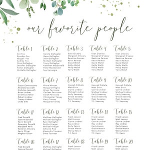 Seating Chart Template, Any Event, Printable Seating Plan, Gold ...