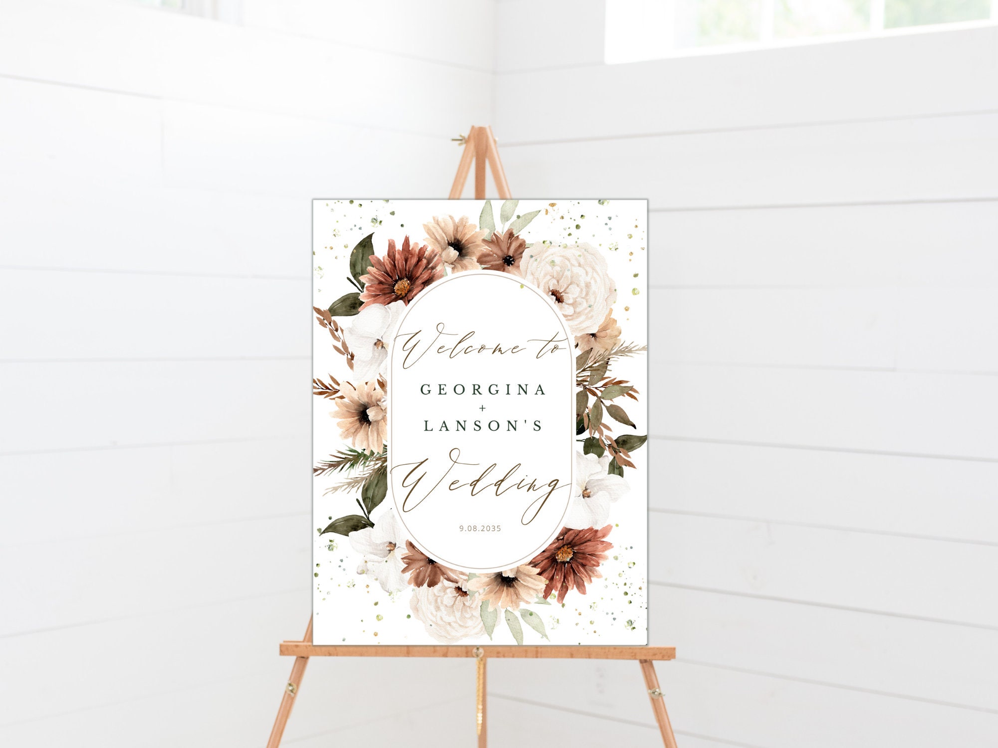 Wedding Welcome Sign Pampas Grass Tropical Boho Party - Etsy