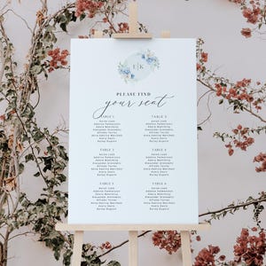 Wedding Seating Chart Template, 6 Tables Printable Seating Plan, Sweet ...