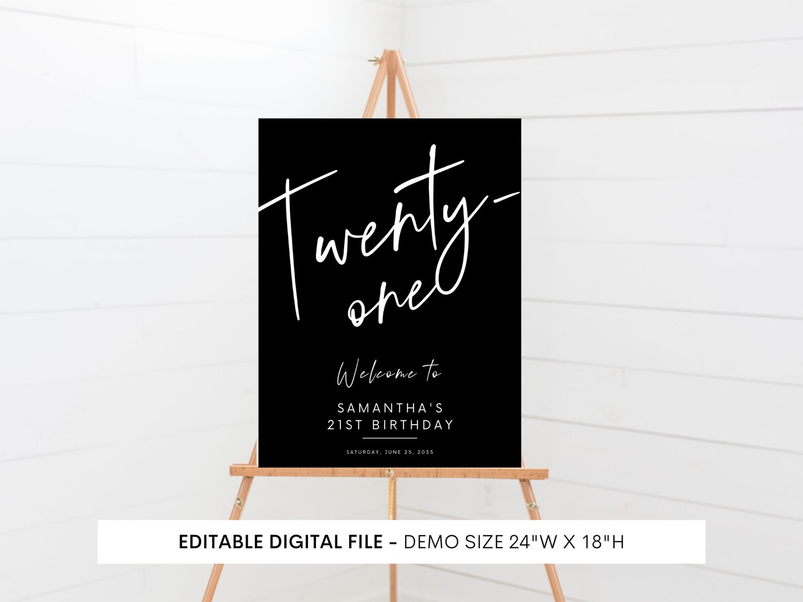 21st Birthday Party Welcome Sign, Decorations, Party Decor, Black ...