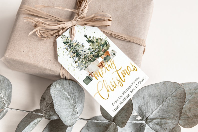 Editable Holiday Gift Tags Christmas Favor Tags Merry Christmas Holiday ...