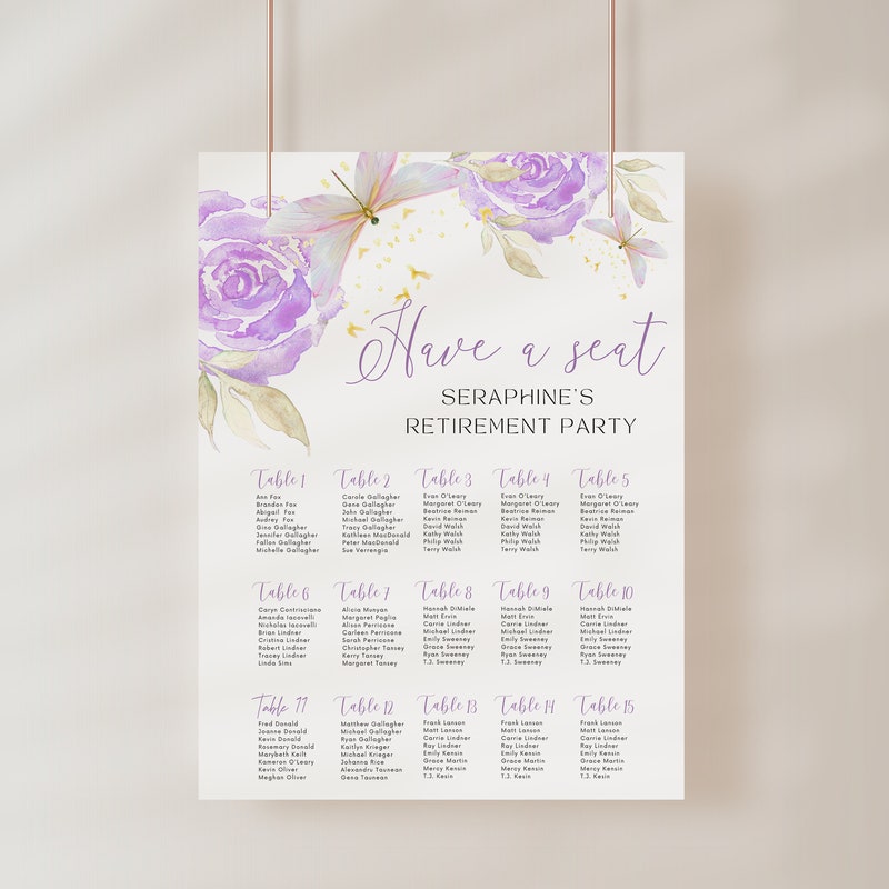 Seating Chart Retirement Party - Etsy