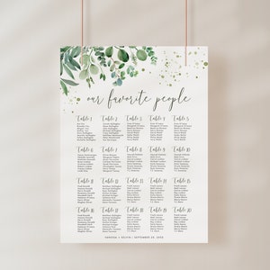 Seating Chart Template, Any Event, Printable Seating Plan, Gold ...