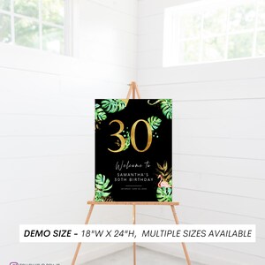 30th Birthday Party Welcome Sign, Decorations, Party Decor, Black ...