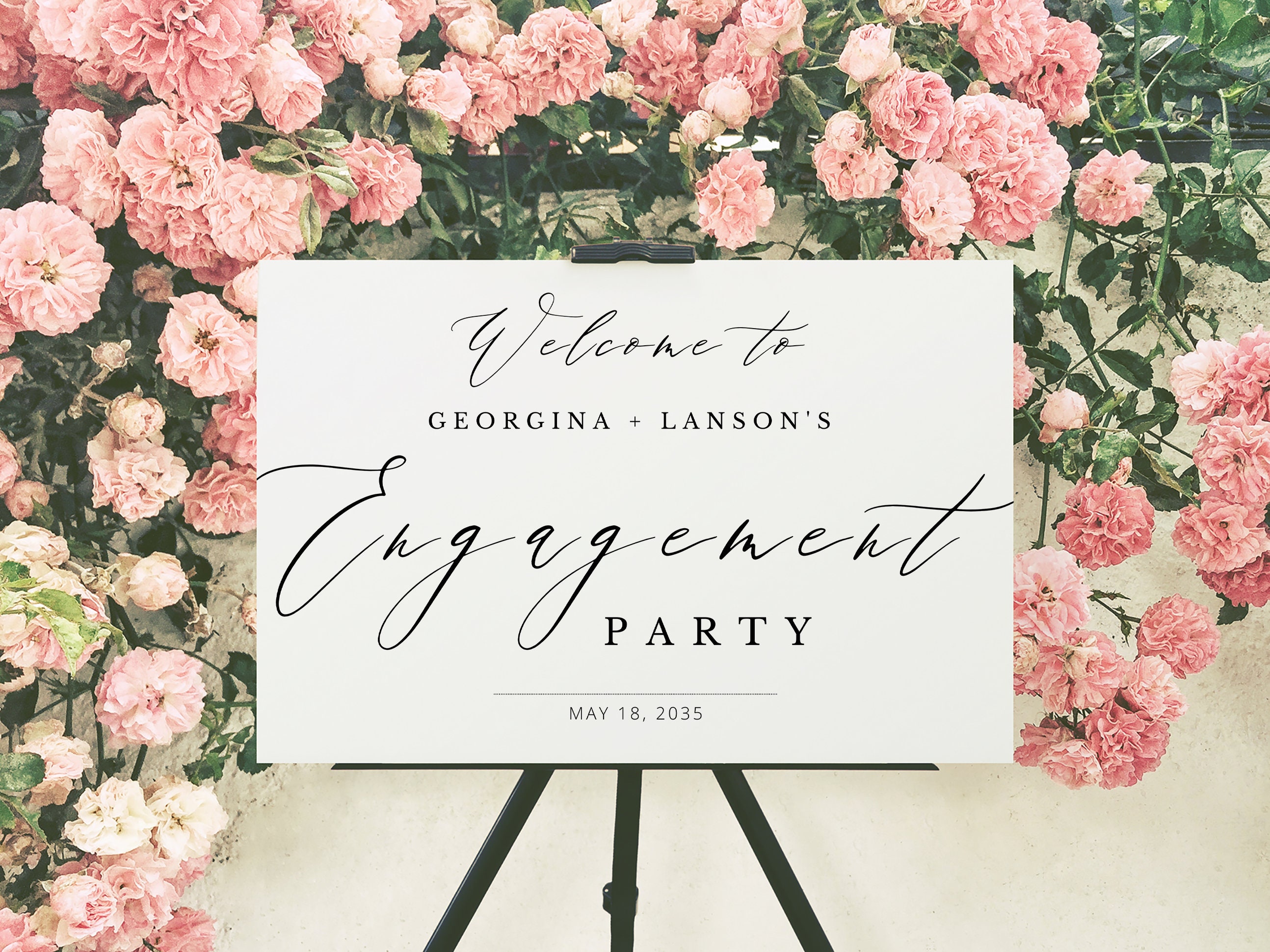Engagement Party Sign Decorations Modern Engagement Welcome - Etsy