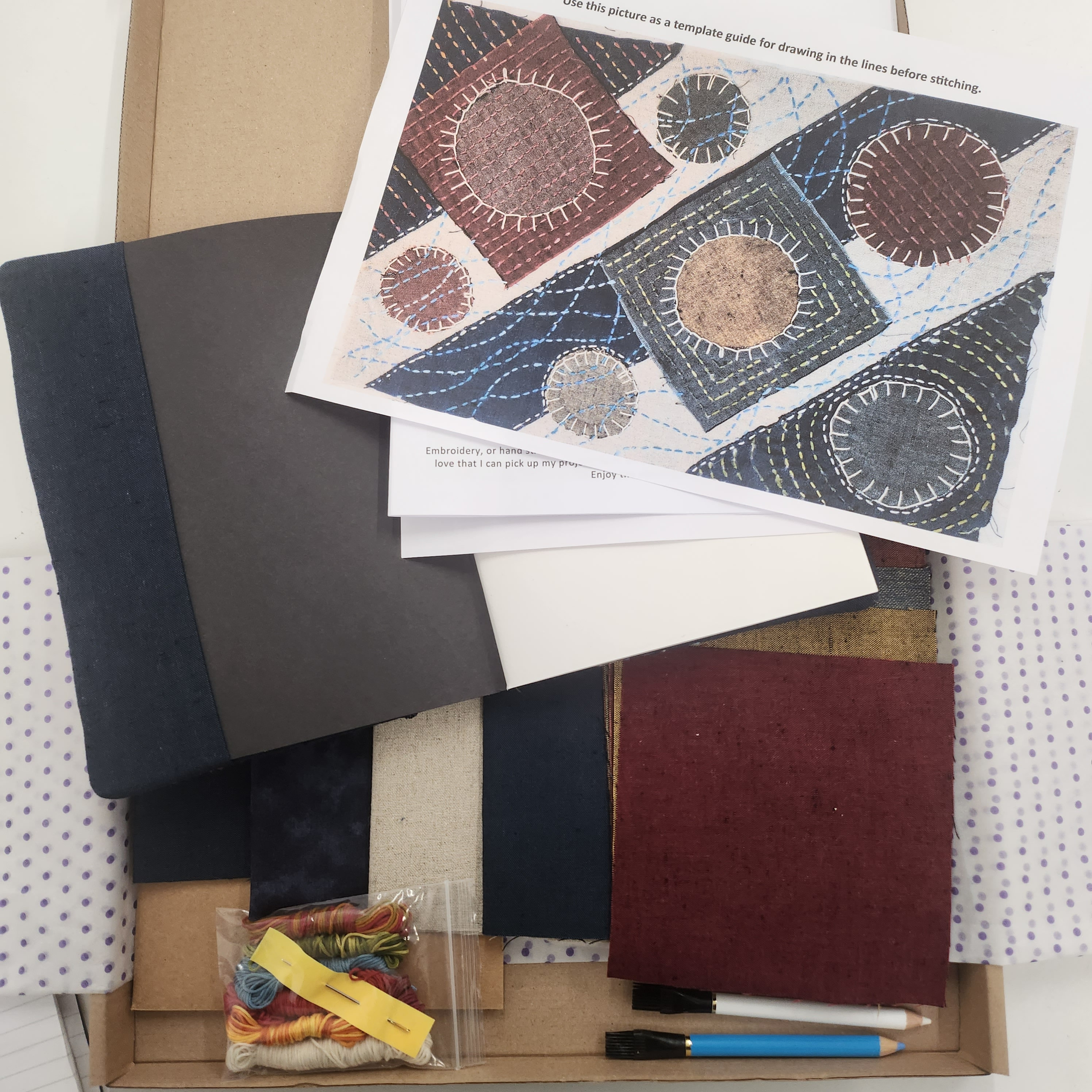 Sashiko Book Cover Kit - Etsy