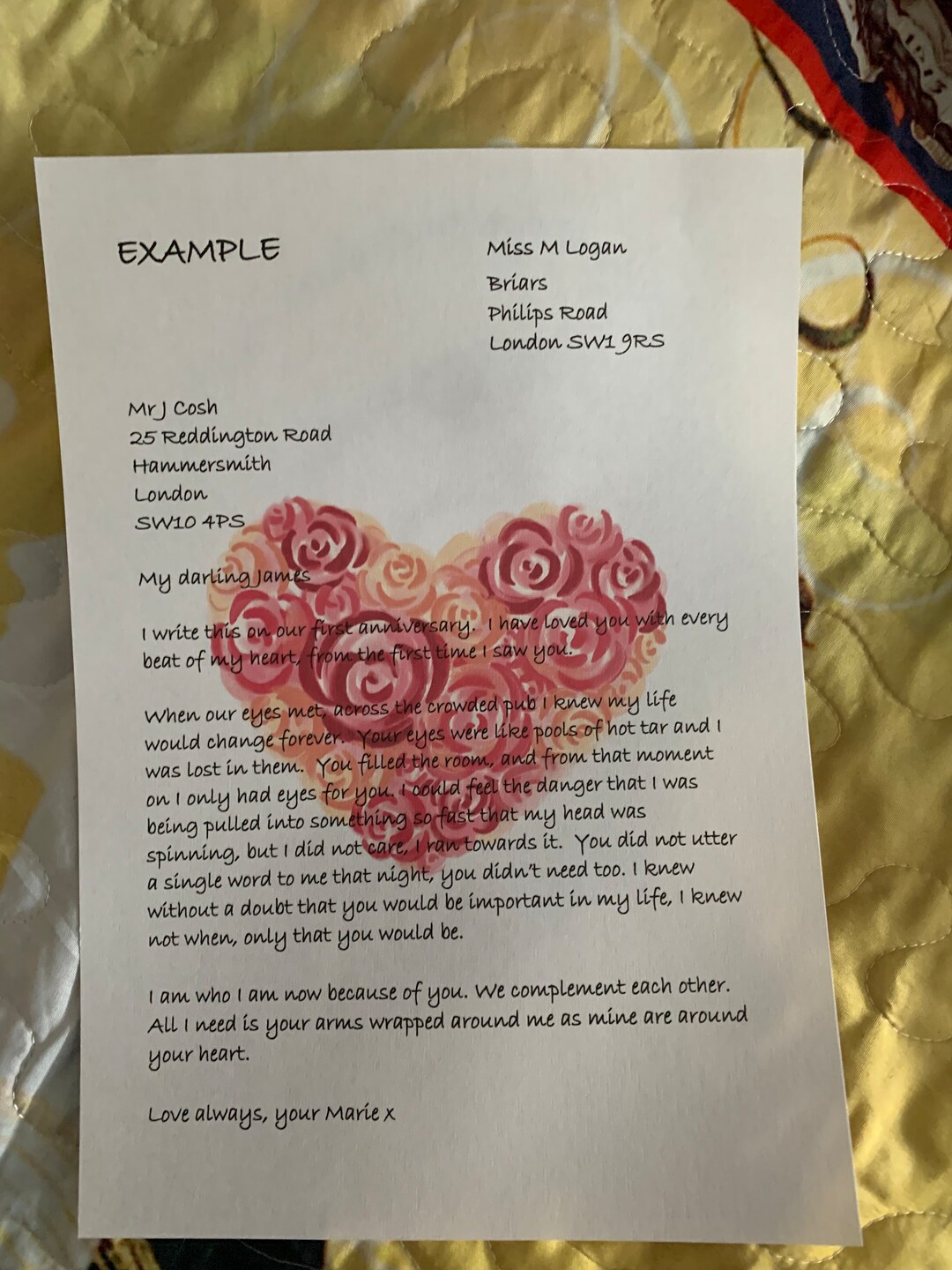 A Love Letter - A4 Size - Posted/framed/emailed - Etsy