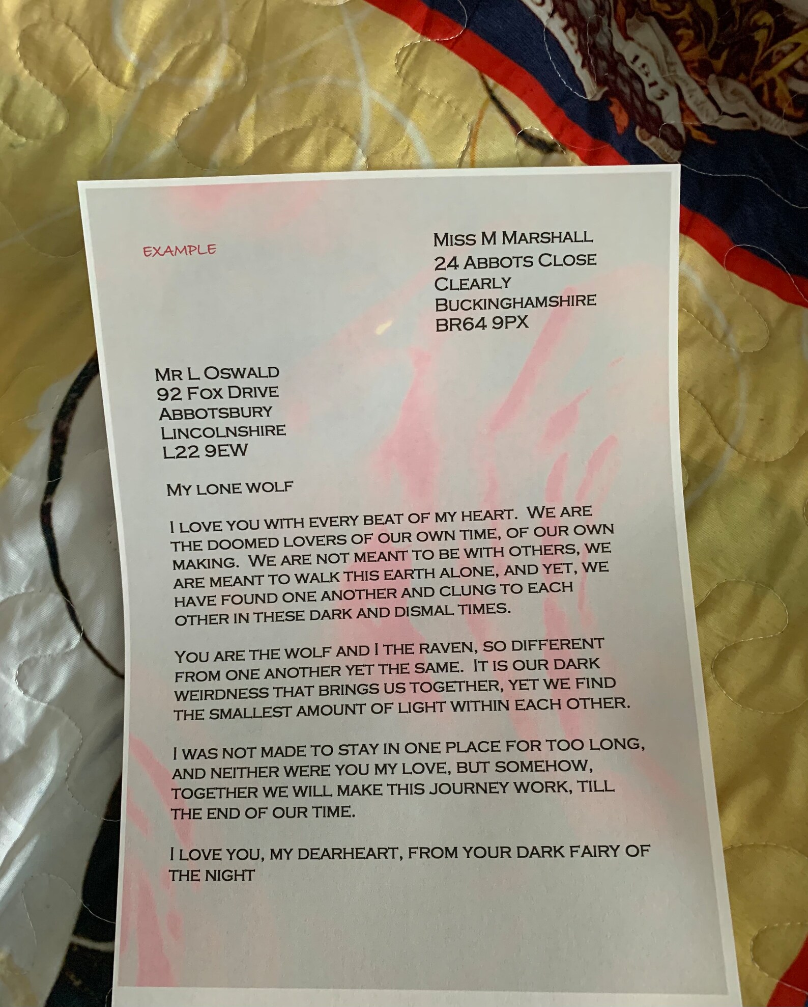 A Love Letter - A4 Size - Posted/framed/emailed - Etsy