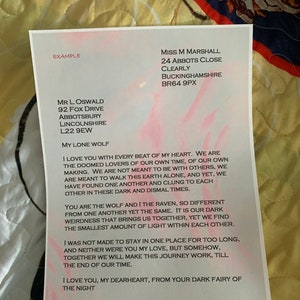 A Love Letter - A4 Size - Posted/framed/emailed - Etsy