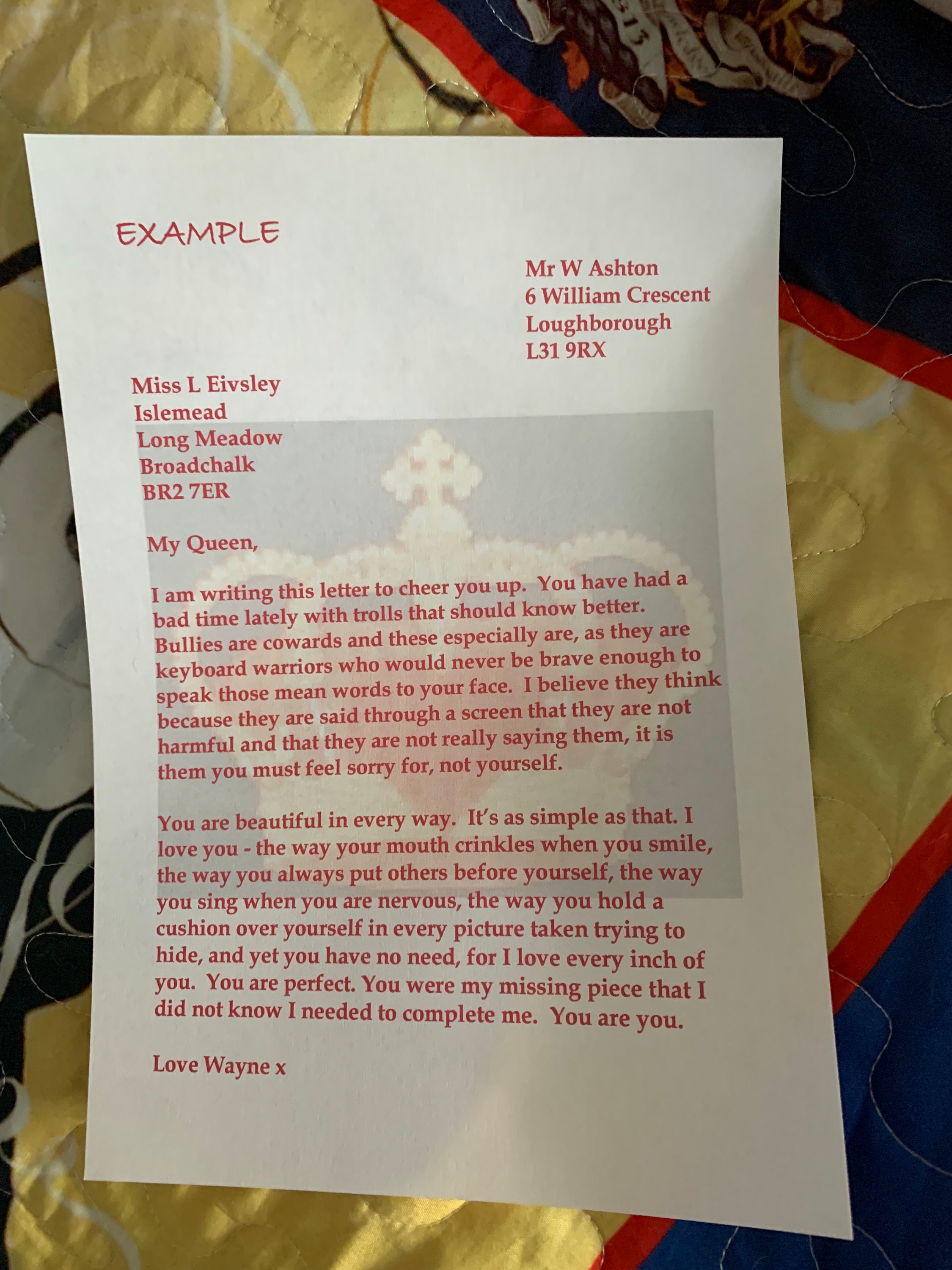 A Love Letter - A4 Size - Posted/framed/emailed - Etsy