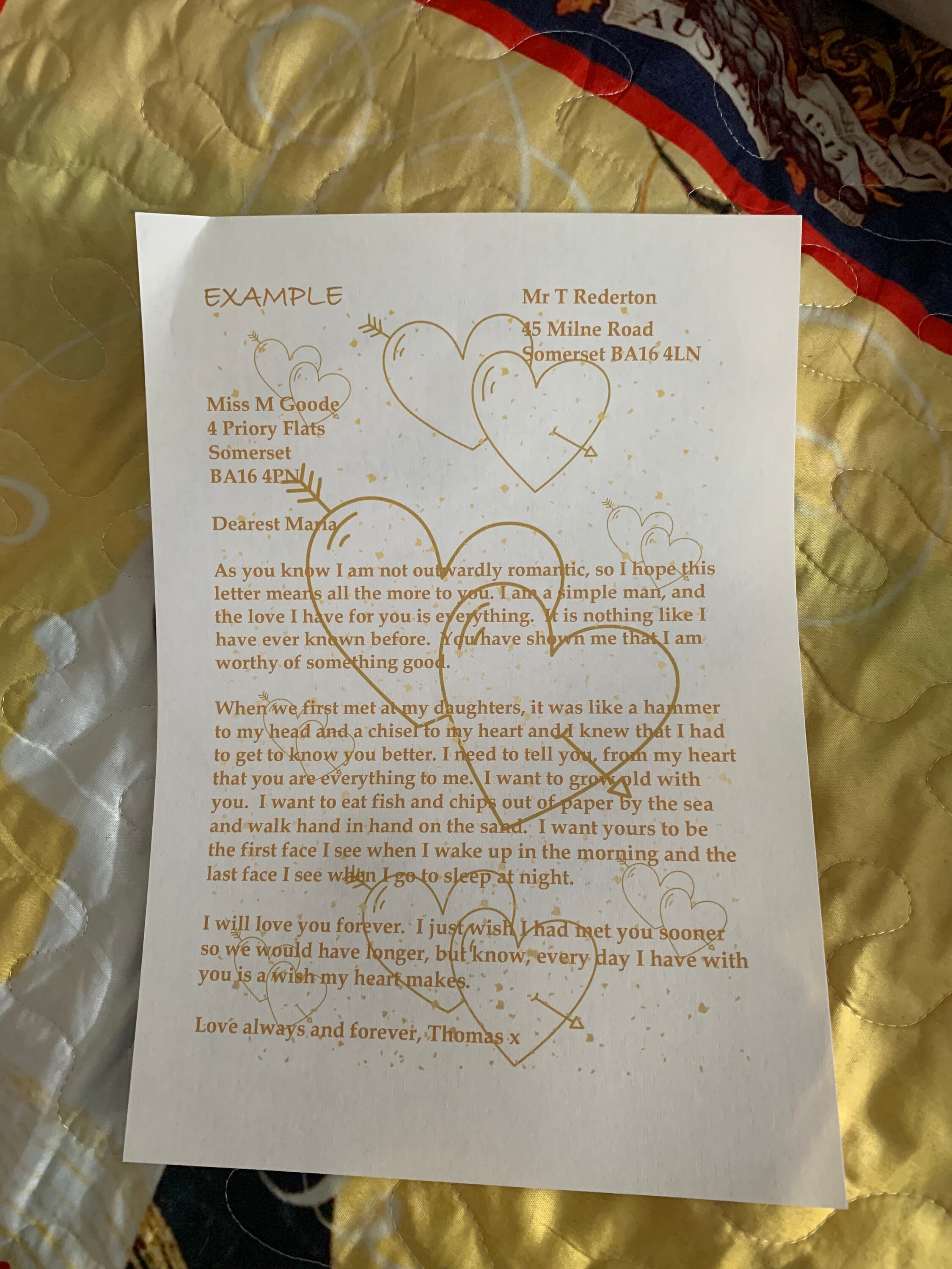 A Love Letter - A4 Size - Posted/framed/emailed - Etsy