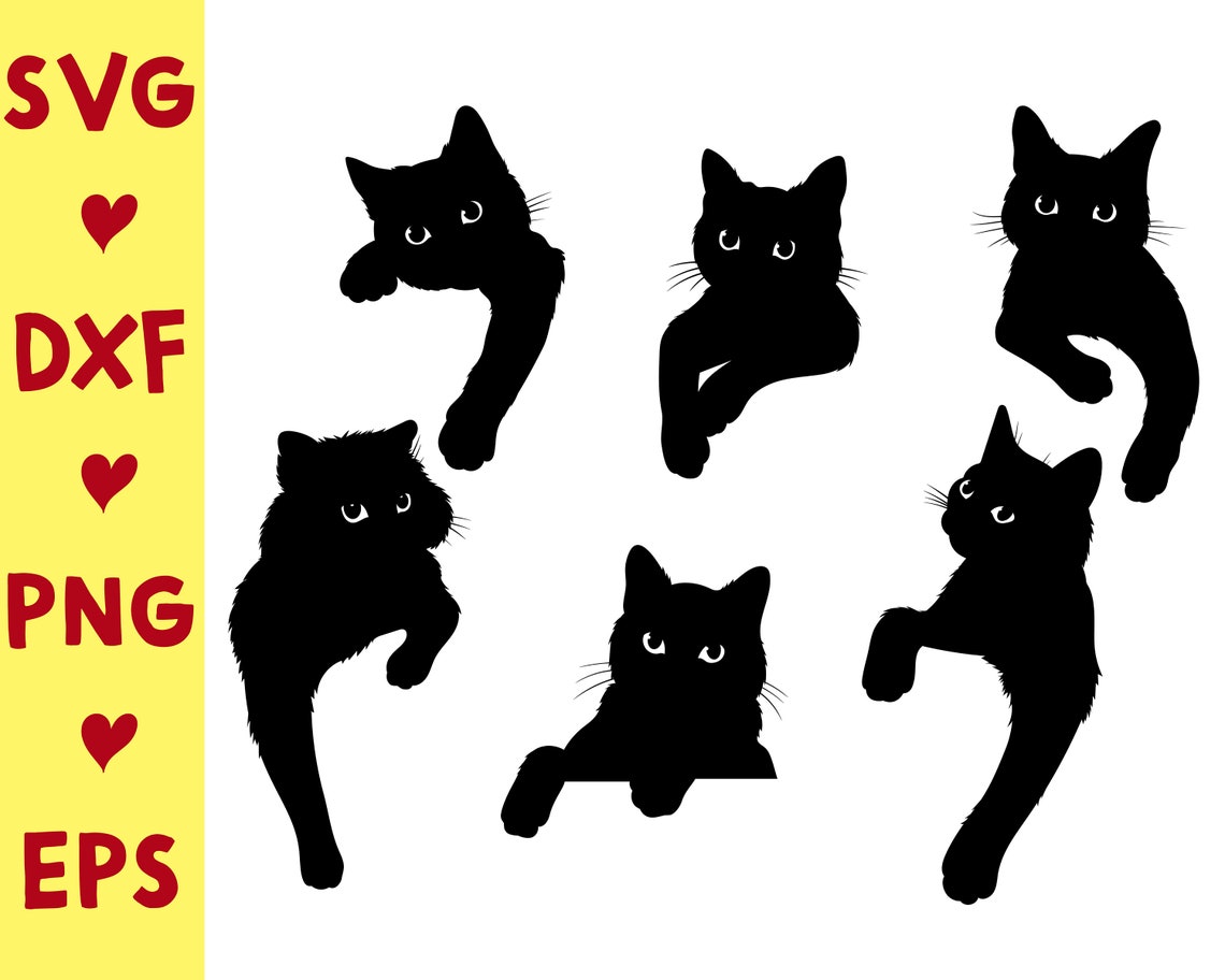 Katze SVG Katze Datei Katze Bundle Katze Clipart schwarze | Etsy