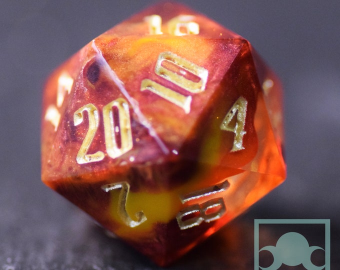 Liquid Core: Fireball - 22mm D20 Handmade Resin Dice - Etsy
