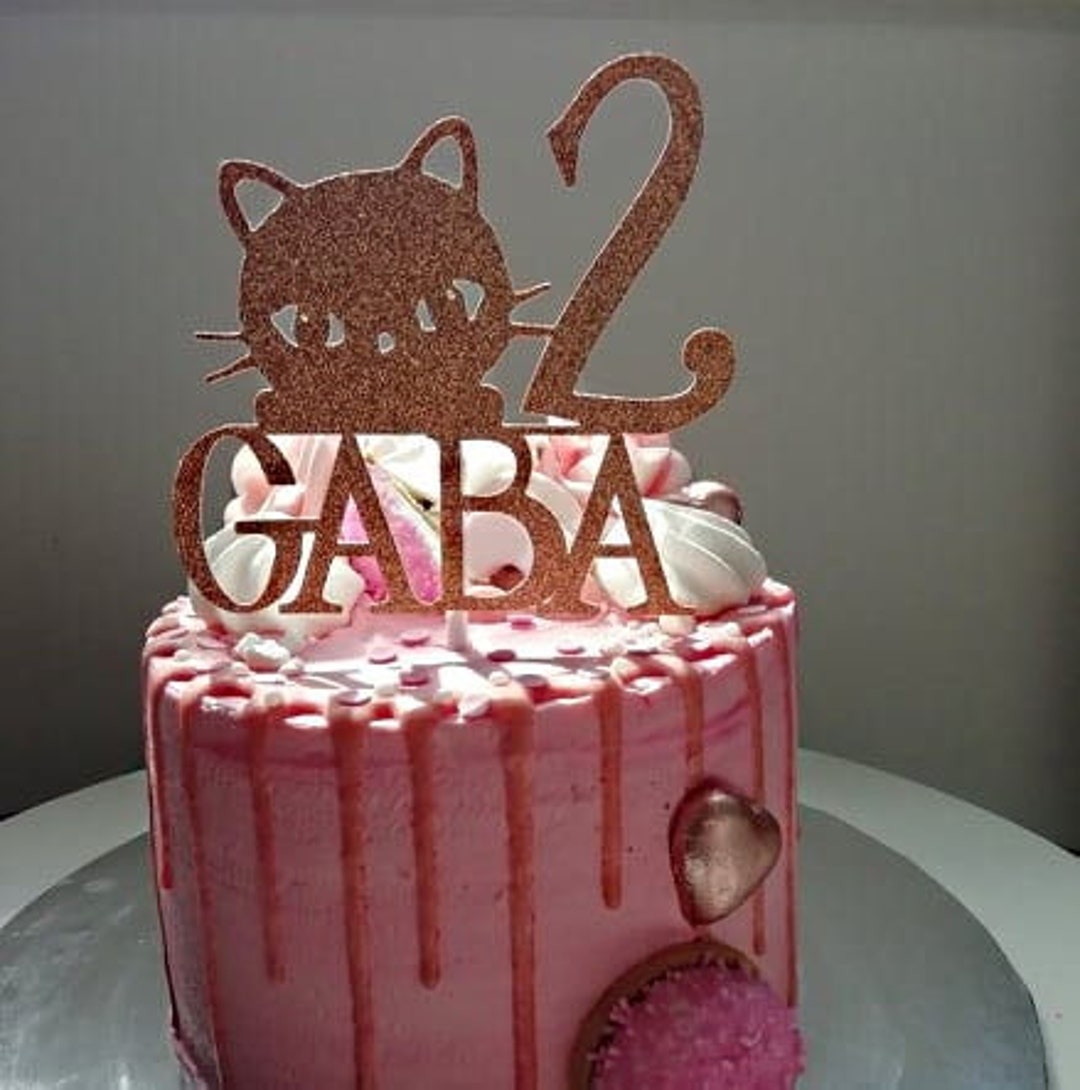 CAT Cake Topper Cat Topper Glitter Cake Topper Custom - Etsy