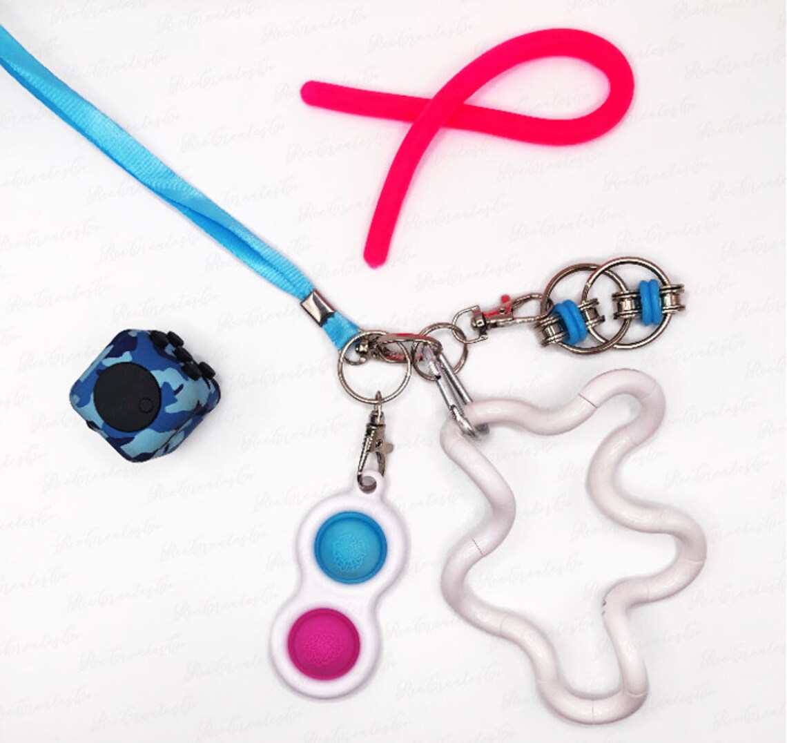 Fidget Toy Lanyard Back to School Sensory Aid, Desk Fidget Toys - Etsy