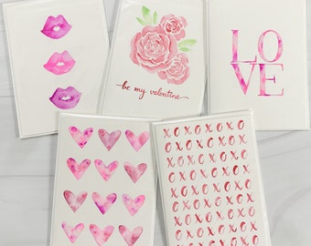 Hand-painted Original Watercolor Valentine's Day Card - Etsy