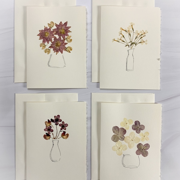 Pressed Flower Cards - Etsy