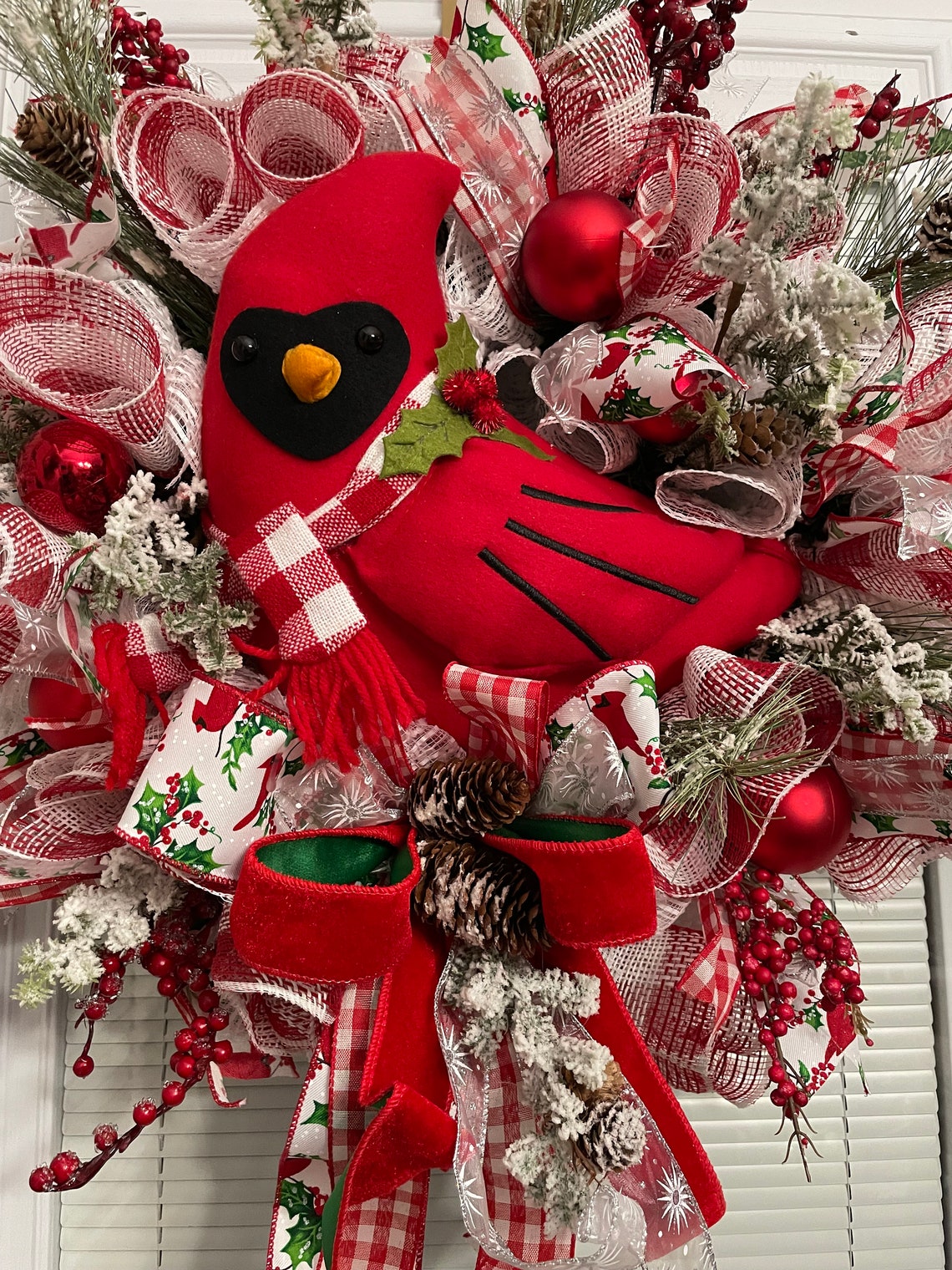 Cardinal Christmas Wreath, Christmas Decorations, Winter Wonderland ...