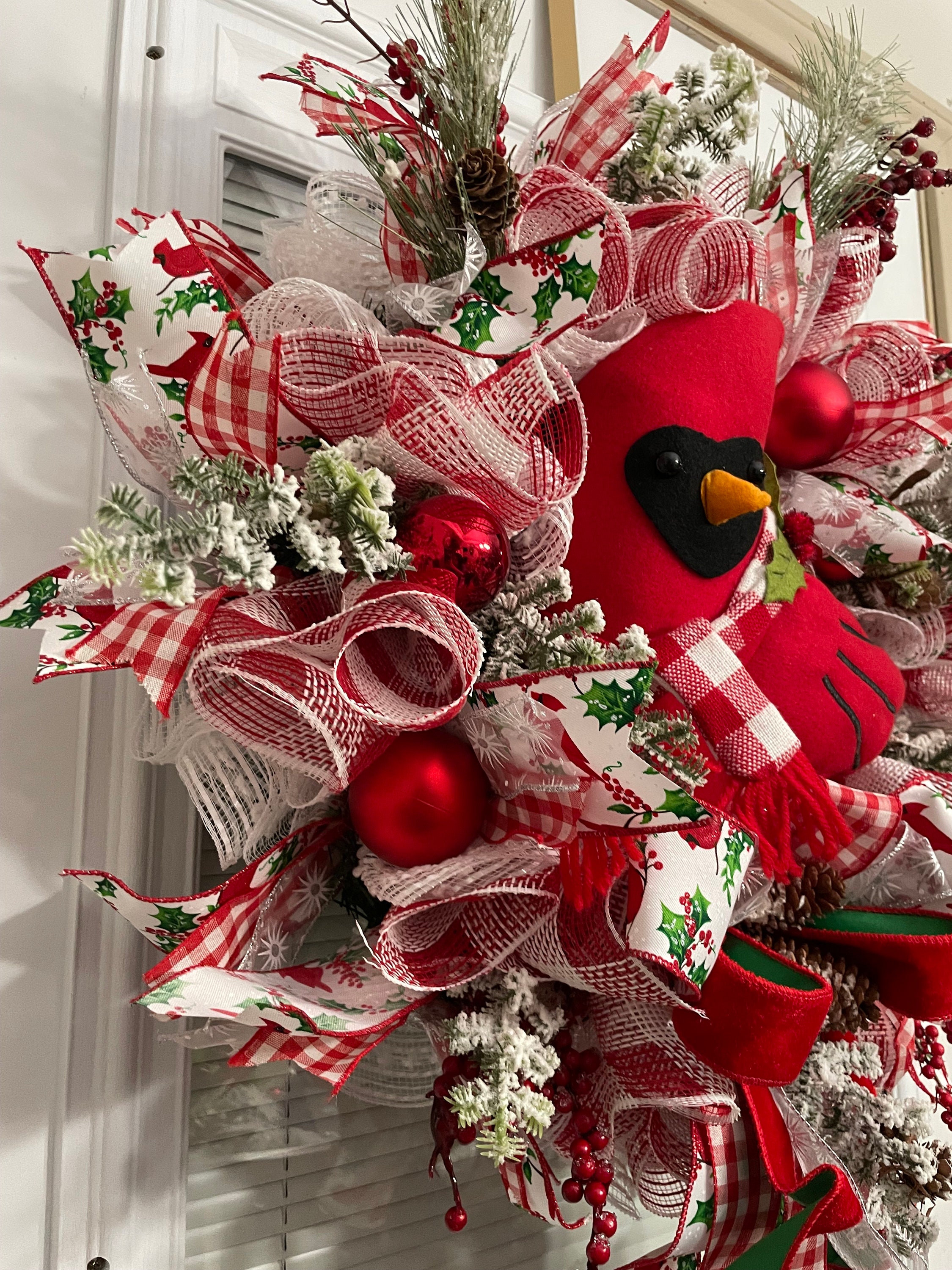 Cardinal Christmas Wreath, Christmas Decorations, Winter Wonderland ...