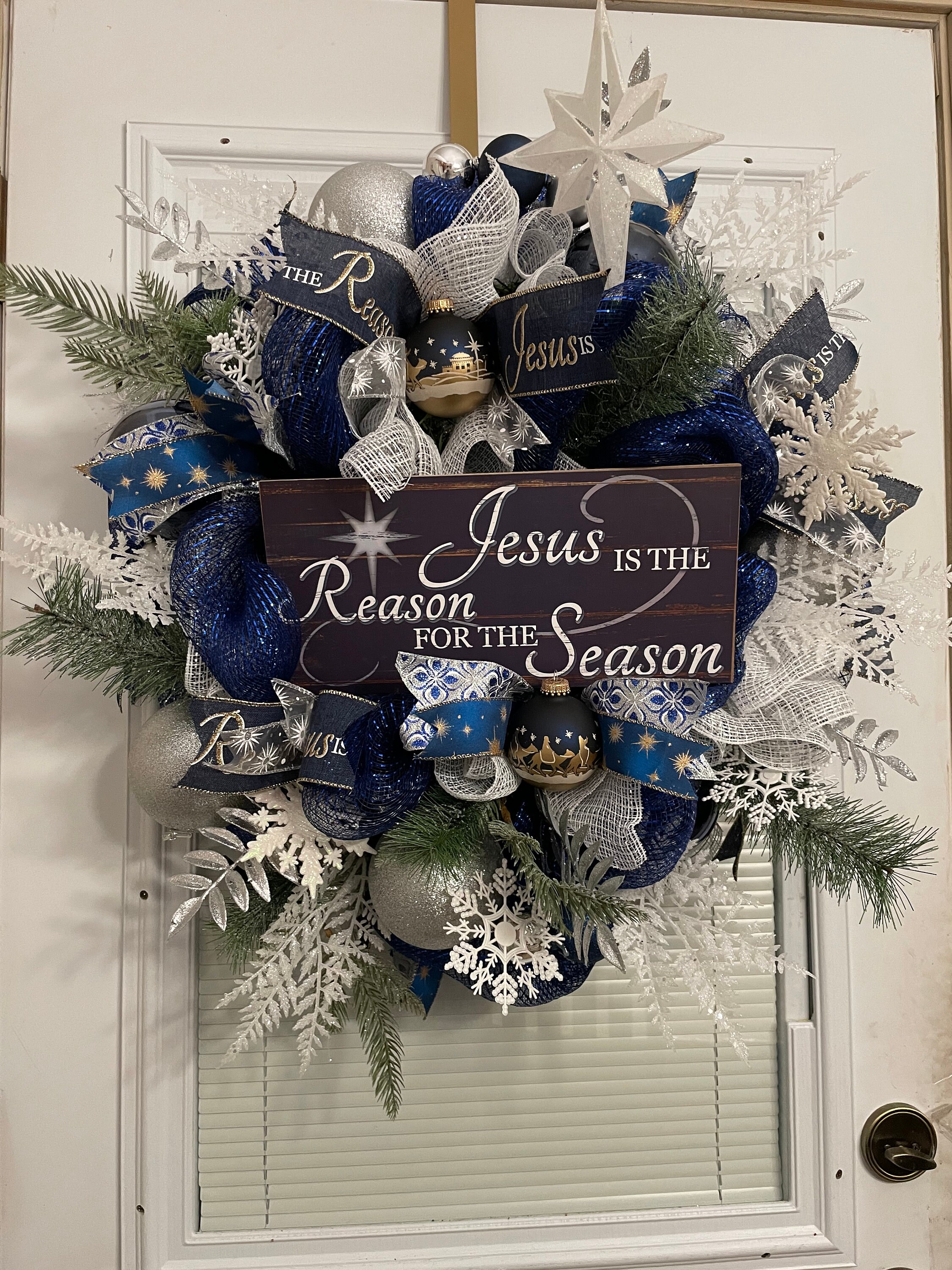 Jesus is the Reason for the Season Wreath for Front Door, Christian ...