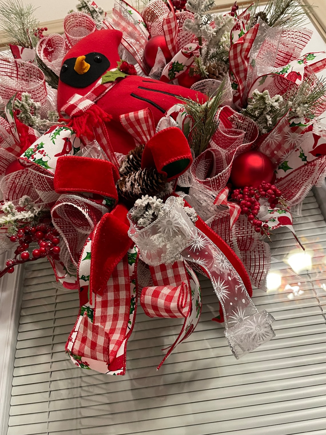 Cardinal Christmas Wreath, Christmas Decorations, Winter Wonderland ...
