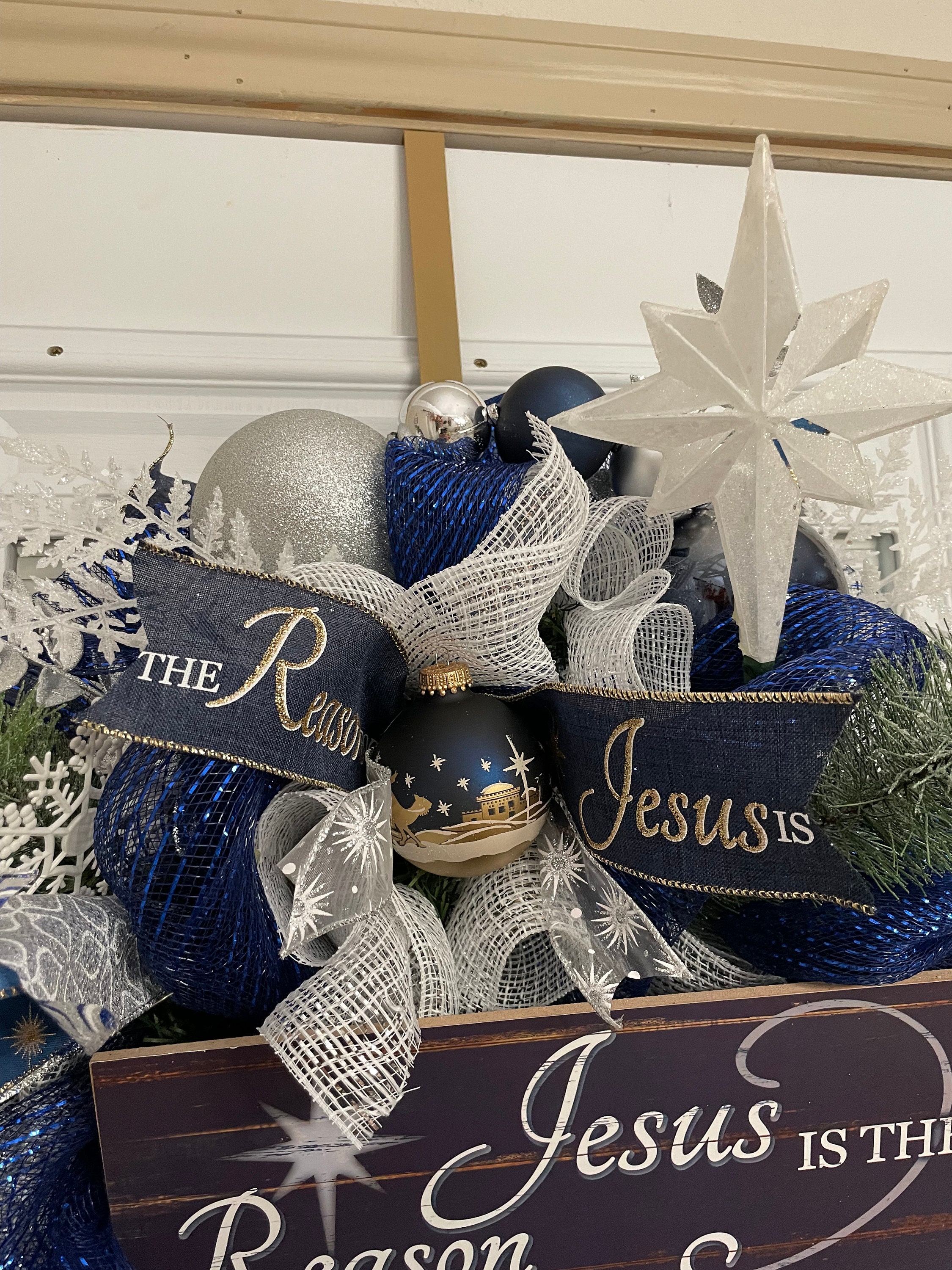 Jesus is the Reason for the Season Wreath for Front Door, Christian ...