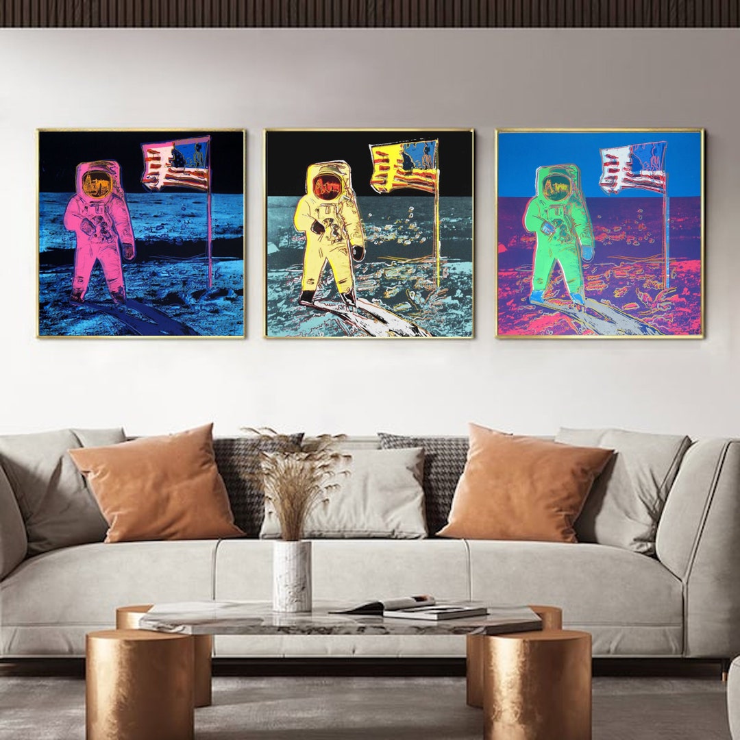 Andy Warhol Moonwalk Full Set Pink, White and Green Andy Warhol Posters ...